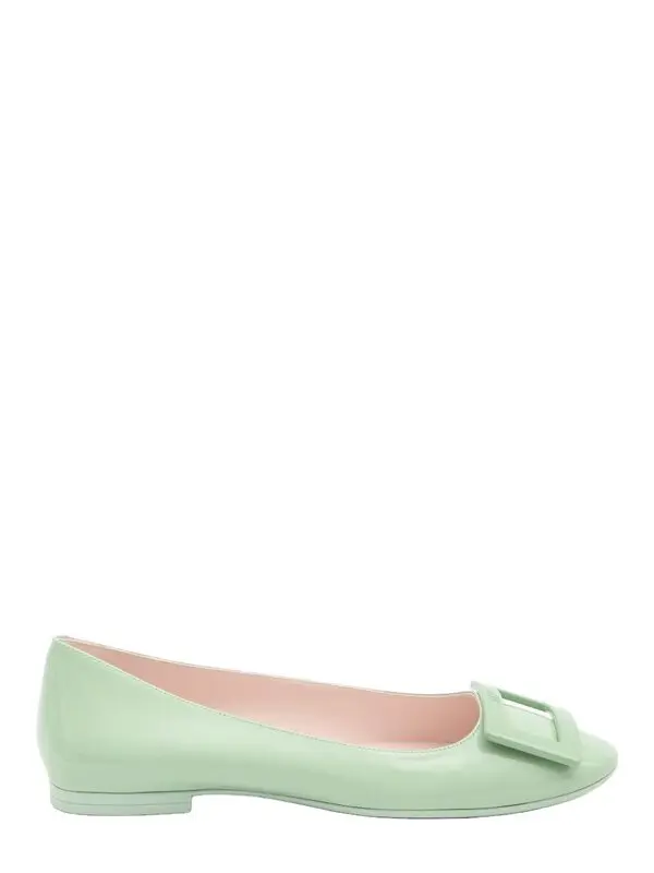 ROGER VIVIER Gommettine Leather Ballerinas - Green