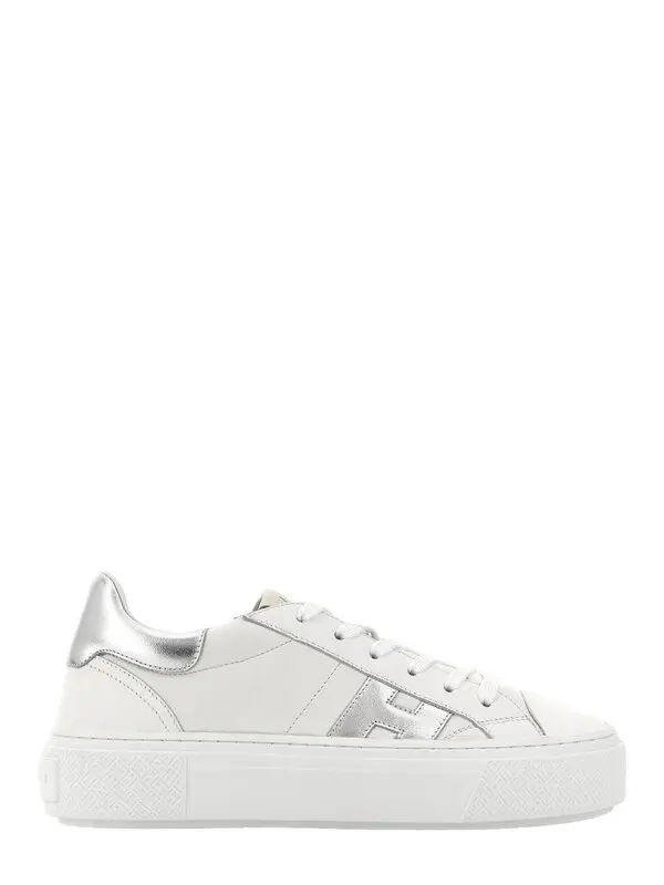 Hogan H705 Leather Sneakers - Silver