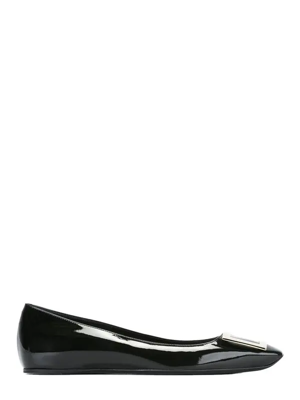 ROGER VIVIER Trompette Patent Leather Ballerinas - Black