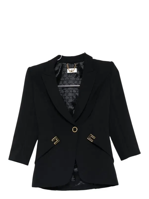 Elisabetta Franchi Single-breasted Blazer Jacket - Black