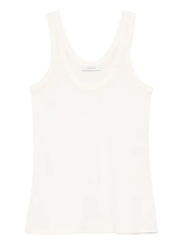 LEMAIRE Ribbed Cotton Tank Top - White