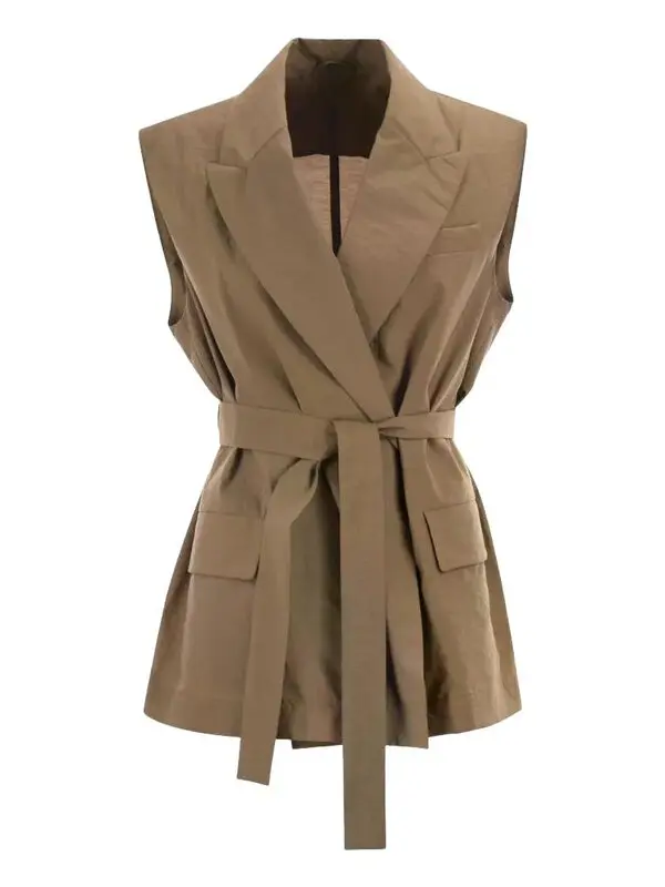 Brunello Cucinelli Belted Waistcoat - Brown