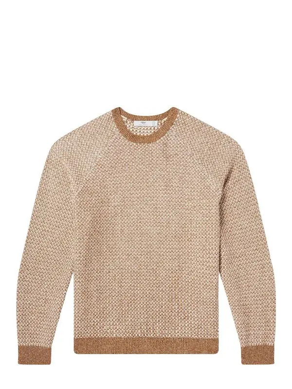 Inis Meáin Tonnta Linen, Cotton And Cashmere-blend Sweater - Brown