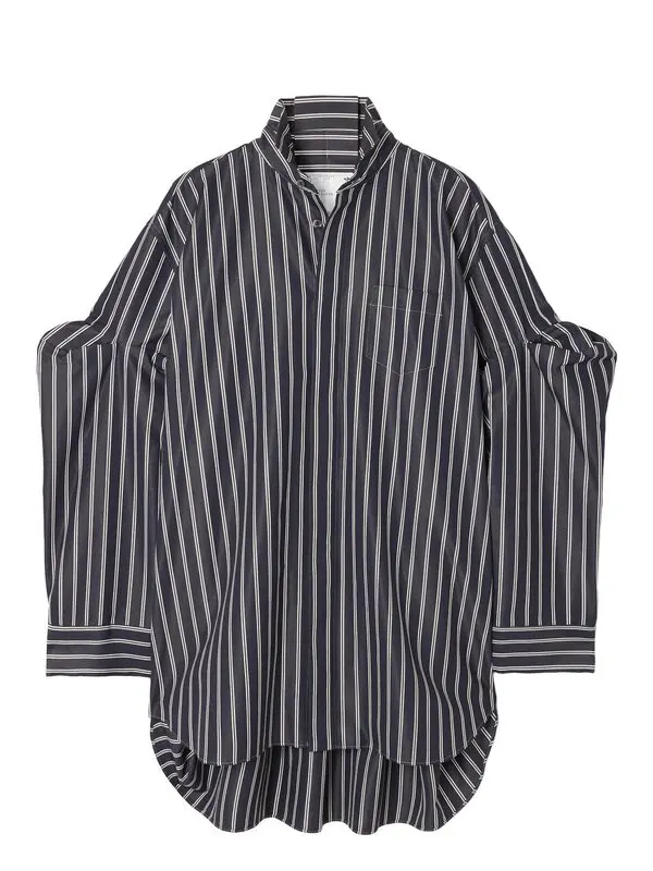 Sacai Oversized Striped Poplin Shirt - Blue