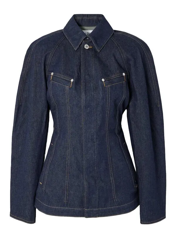 Jean Paul Gaultier Paneled Denim Jacket - Blue