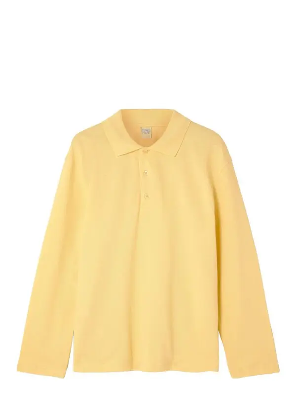 FLORE FLORE Diana Organic Cotton-piqué Polo Shirt - Yellow
