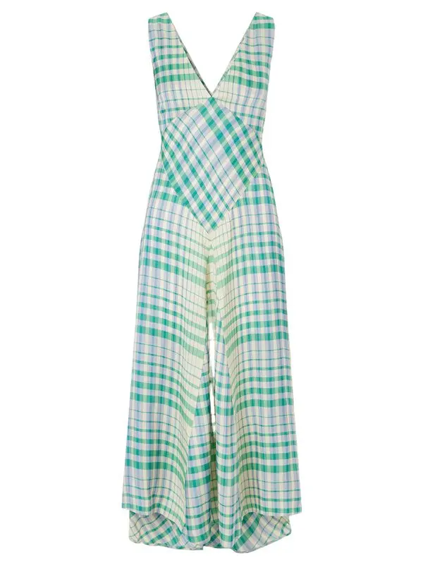 Polo Ralph Lauren Checked Woven Midi Dress - Green