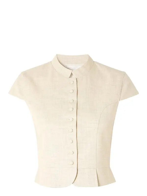 DESTREE Amoako Paneled Woven Top - Cream