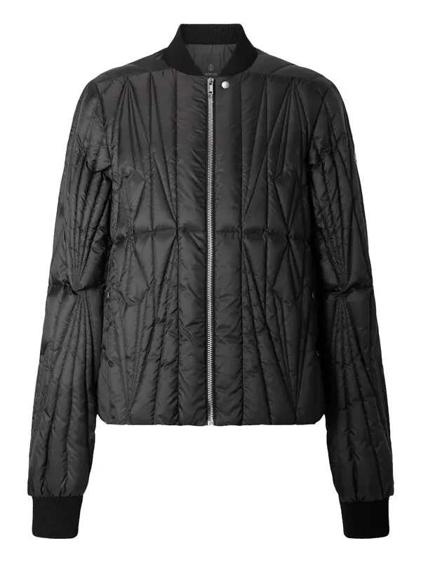Rick Owens Moncler Logo-appliquéd Quilted Shell Down Jacket - Black