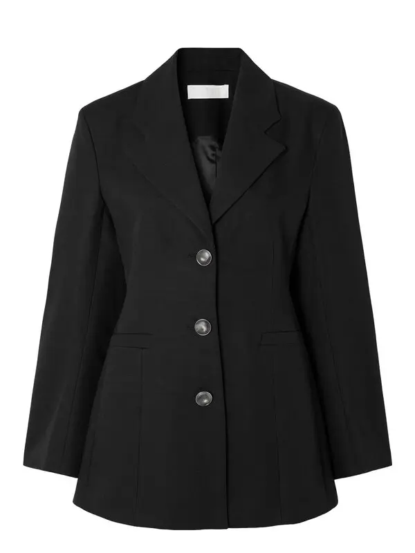 DESTREE Aline Linear Cotton-faille Blazer - Black