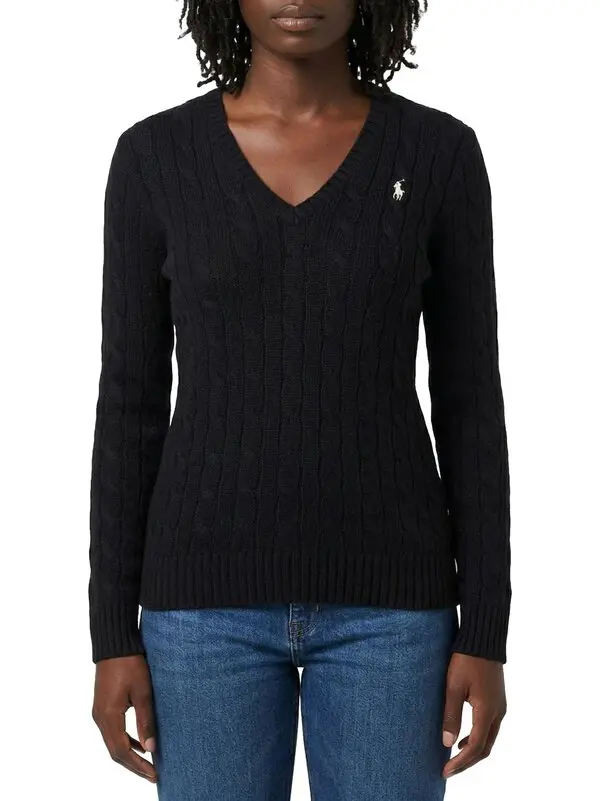 Polo Ralph Lauren Ralph Lauren Cotton V-neck Sweater - Black