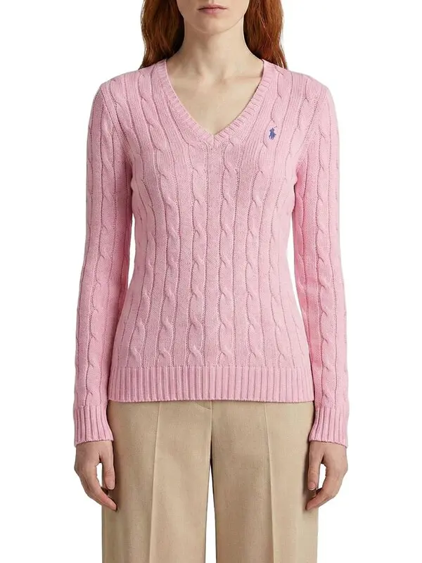 Polo Ralph Lauren Ralph Lauren Cotton V-neck Sweater - Pink