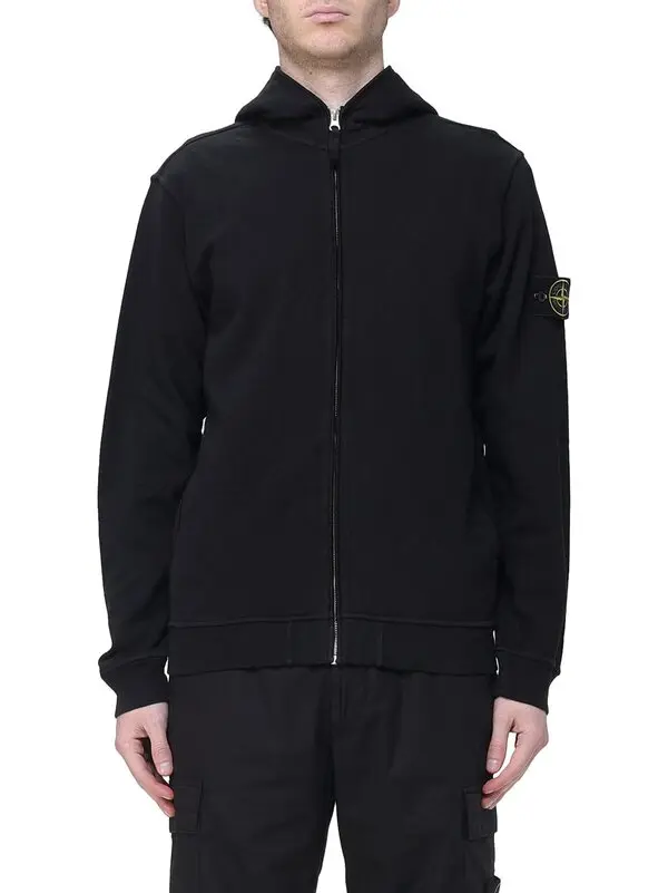 Stone Island Full Zip Sweatshirt - Black