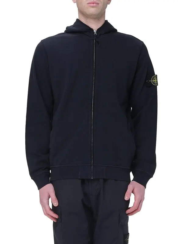 Stone Island Zip Up Hoodie - Blue