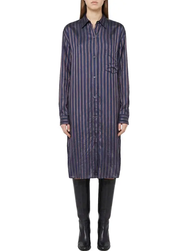 Dries Van Noten Striped Shirt Dress - Blue
