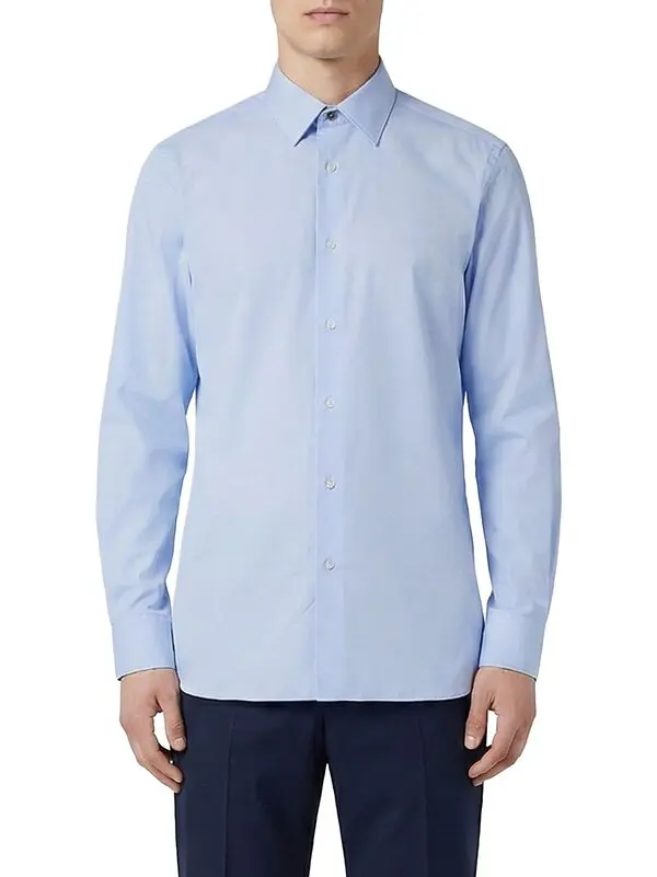 Paul Smith Classic Cotton Poplin Shirt - Blue