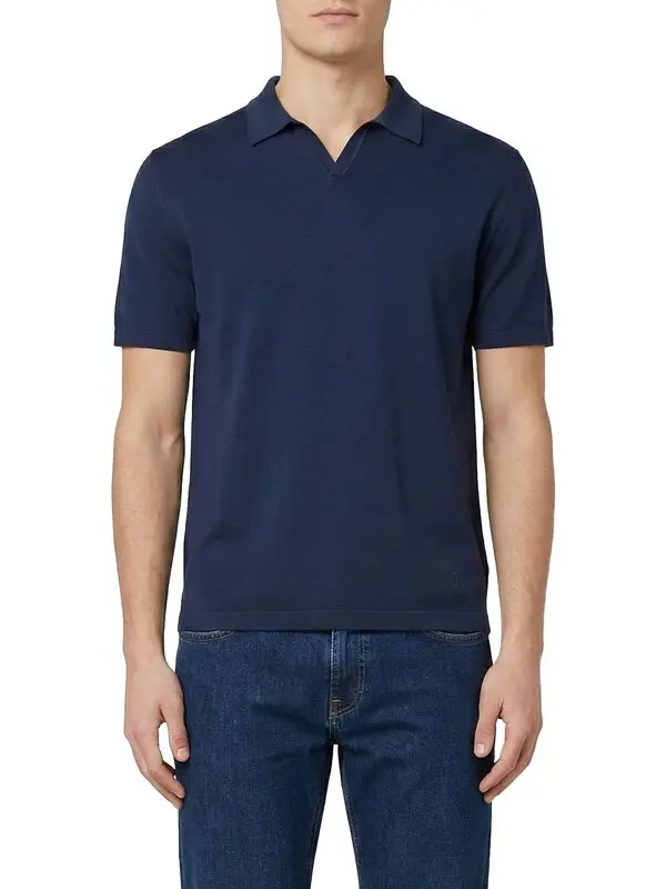 DONDUP Cotton Knit Polo Shirt - Blue