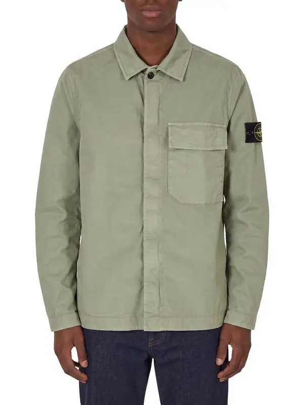 Stone Island Buttoned Shirt Jacket - Sage