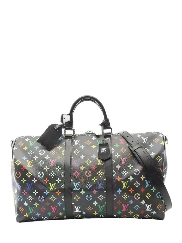 LOUIS VUITTON X Takashi Murakami 2021 Keepall Bandoulière Monogram Bag - Black
