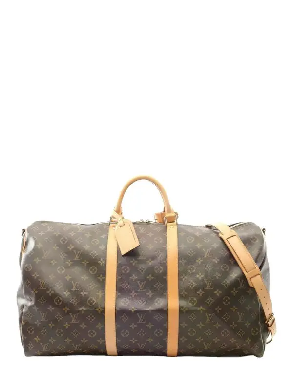 LOUIS VUITTON 2003 Keepall Bandouliere Monogram Duffle Bag - Brown