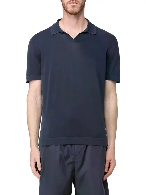 DRUMOHR Frosted Button Polo Shirt - Blue