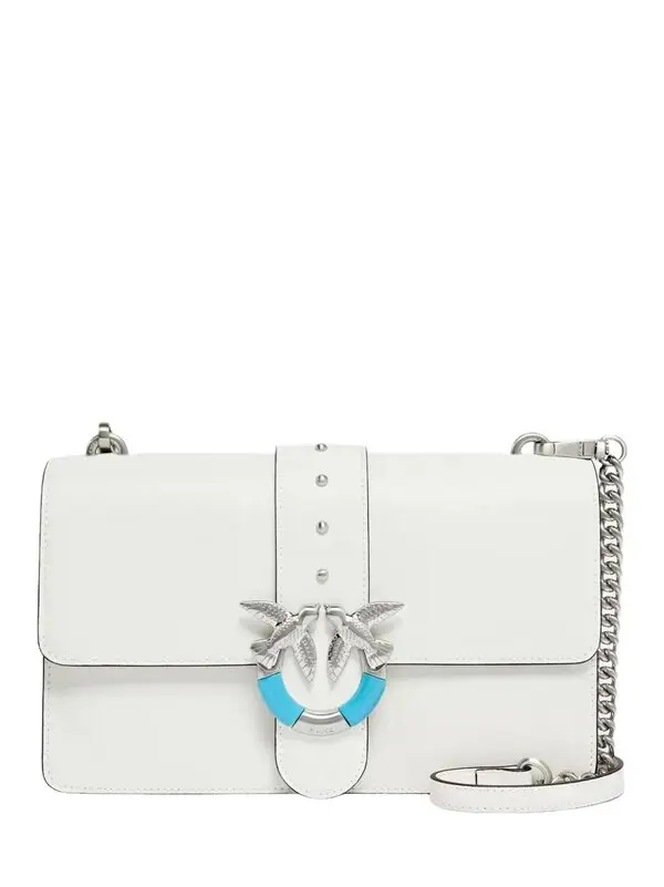 Pinko Stud-buckle Crossbody Bag - White