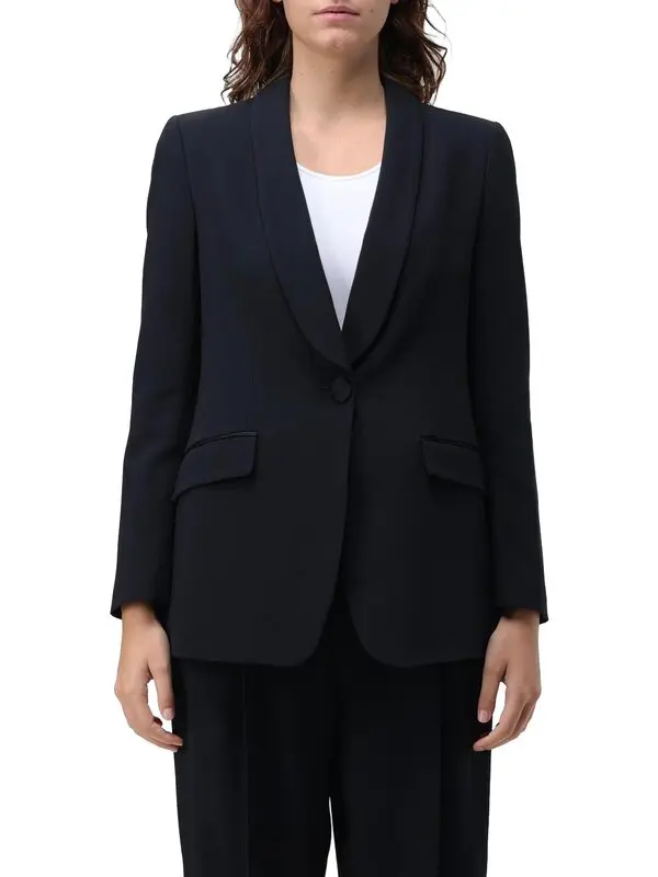 Emporio Armani Viscose Blend Blazer - Black