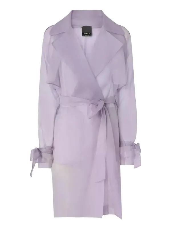 Pinko Tie-detail Belted Coat - Purple