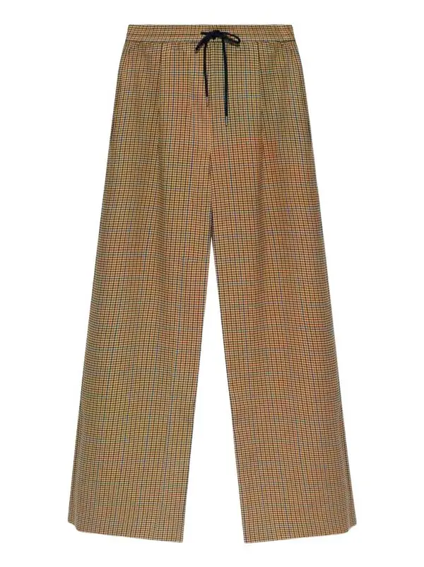 GESTUZ Gzchicca Check Palazzo Pants - Brown
