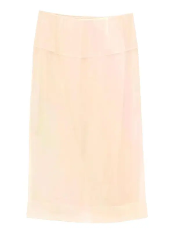 LESS Silk Midi Skirt - Neutrals