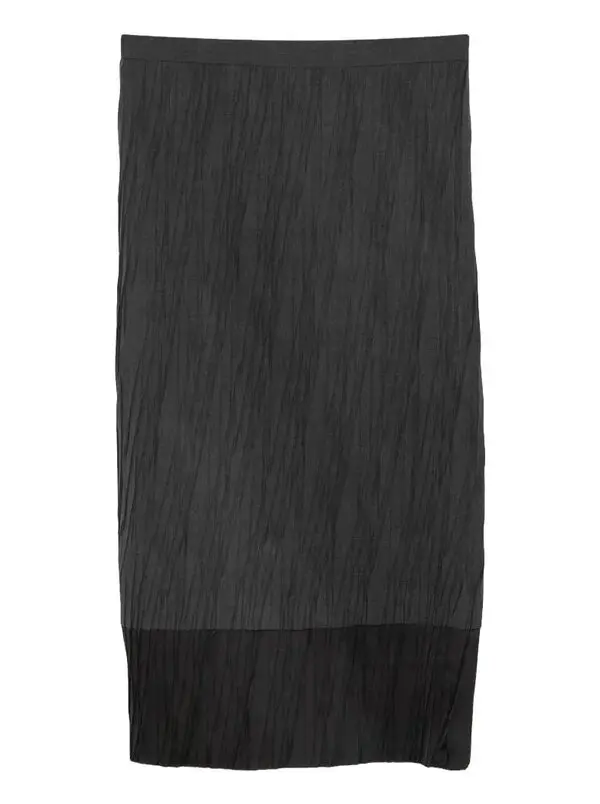LESS Pleated Patchwork Midi Skirt - Grey