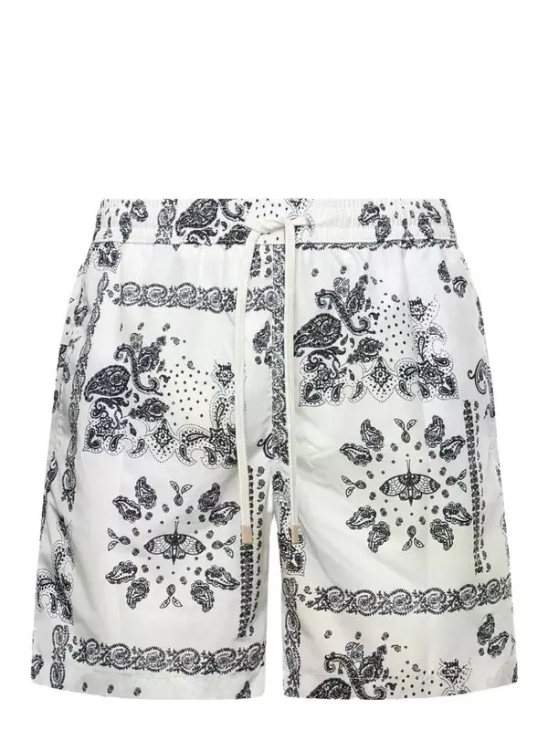 Eleventy Paisley-pattern Swim Shorts - White
