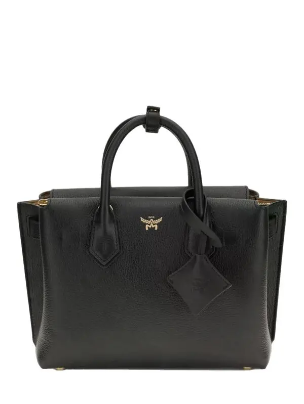 Mcm Milla Logo-charm Tote Bag - Black