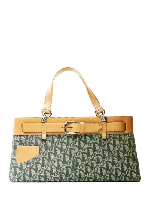 Dior 2011 Canvas Buckle Handbag - Green