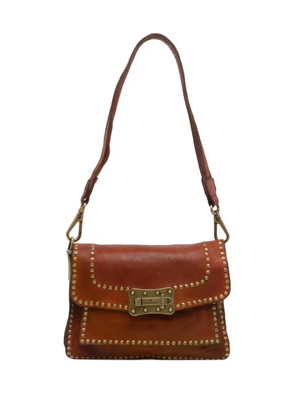 CAMPOMAGGI Agnese Studded Shoulder Bag - Brown