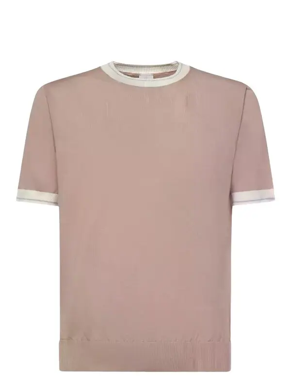Eleventy Contrast-trim T-shirt - Neutrals