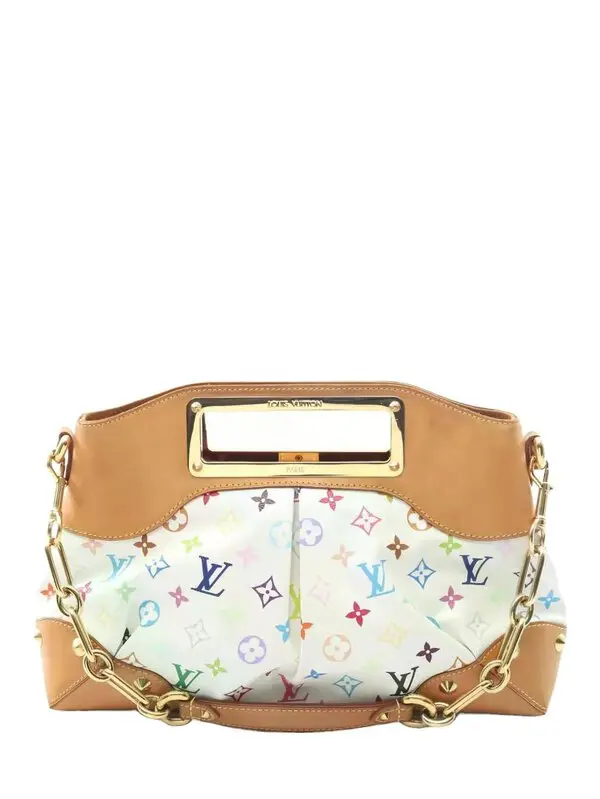LOUIS VUITTON Judy Mm Monogram Multicolor Tote Bag - White