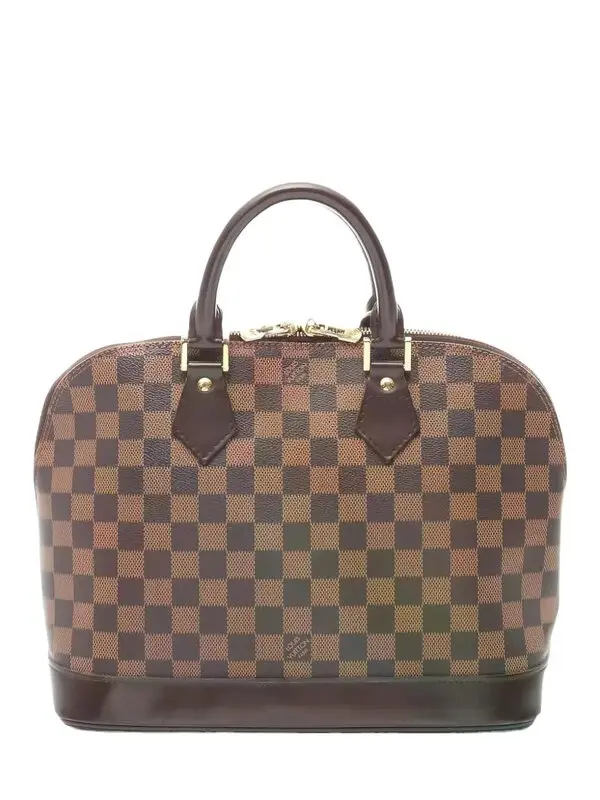 LOUIS VUITTON 2004 Alma Check Tote Bag - Brown