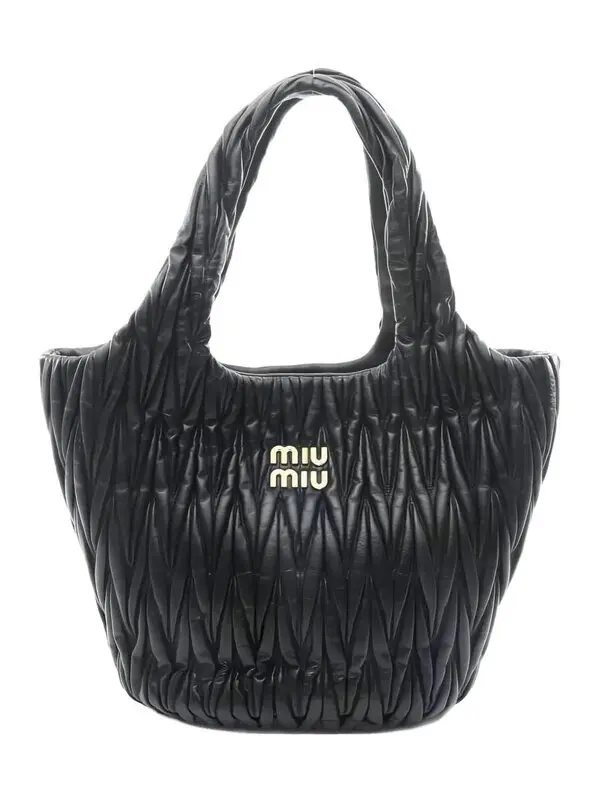 Miu Miu Wander Matelassé Leather Handbag - Black