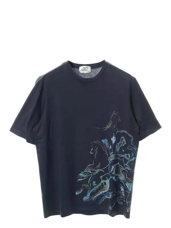 Hermès Graphic-print T-shirt - Blue