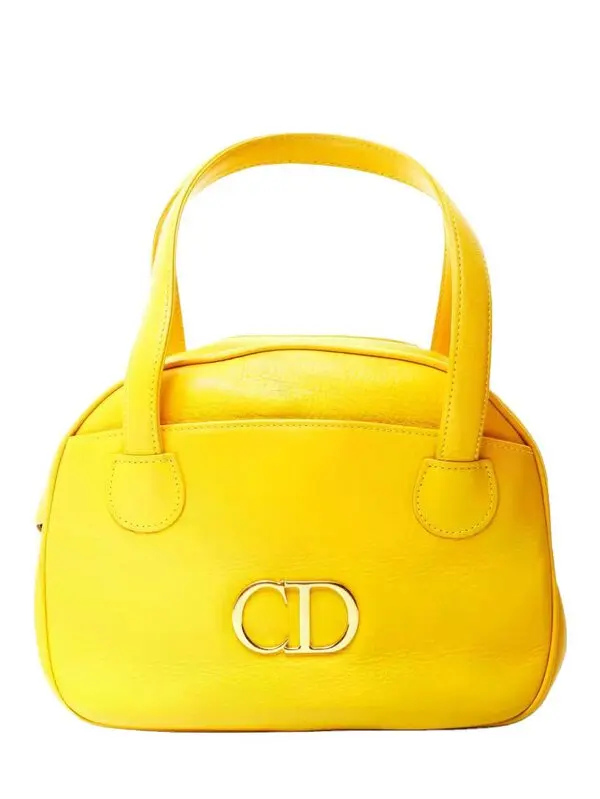 Dior 1990s Logo Bowling Bag - Yellow