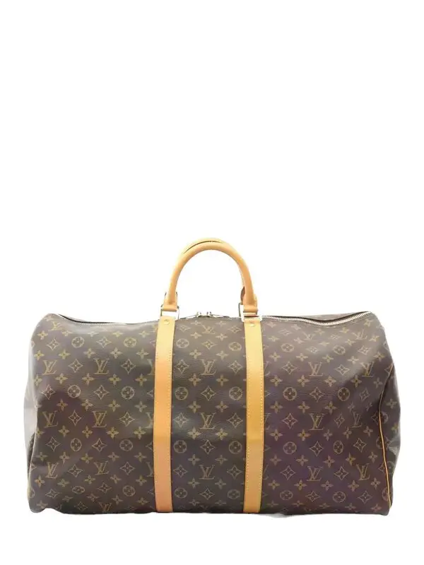 LOUIS VUITTON 1998 55 Keepall Monogram Boston Luggage - Brown