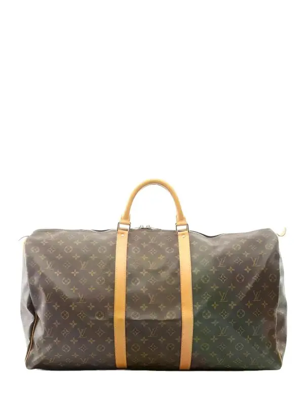 LOUIS VUITTON 1999 60 Keepall Monogram Leather Bag - Brown