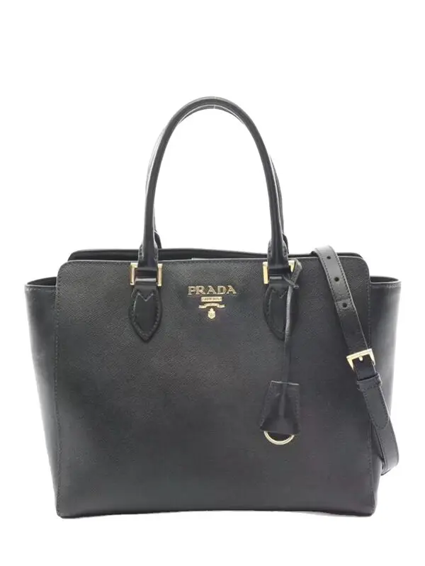 Prada 2010s Saffiano Leather Handbag - Black