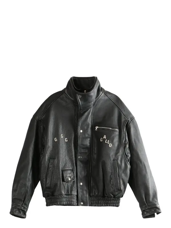 PALY HOLLYWOOD The Commission Leather Bomber Jacket - Black