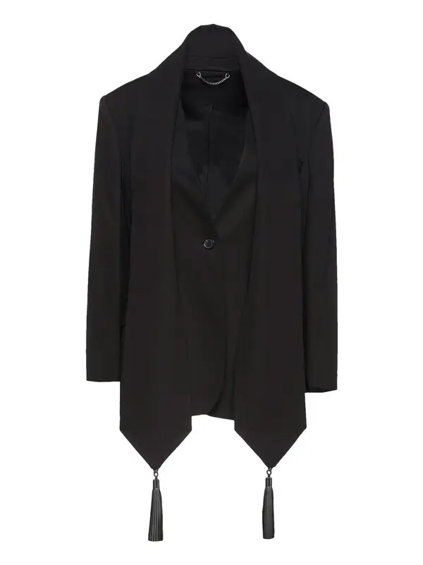 FERRAGAMO Blazer With Tassel Details - Black