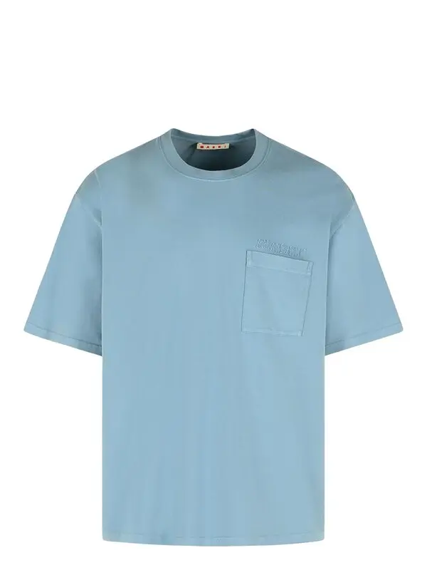 Marni Patched Cotton T-shirt - Blue
