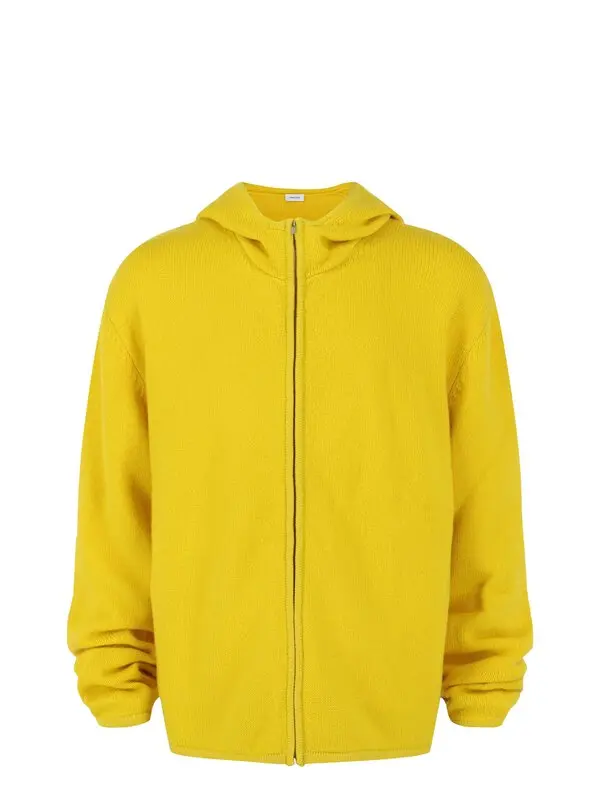 FERRAGAMO Cashmere Blend Zip-up Hoodie - Yellow