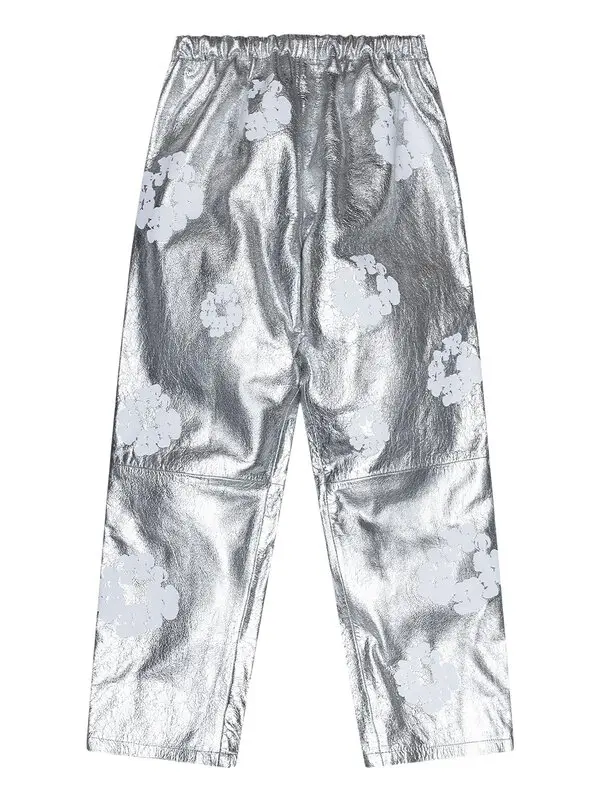 DENIM TEARS Leather Cotton Wreath Sweatpants - Silver