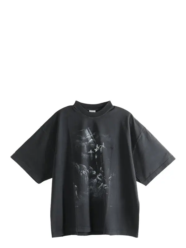 Vetements Jesus On A Cross Distressed T-shirt - Black